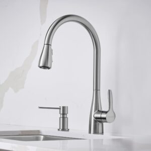 BLANCO, Stainless 442208 ATURA High Arc Pull-Down Dual Spray Kitchen Faucet, 1.5 GPM