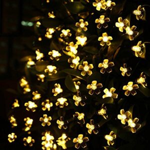 Fairy Lights Christmas Decorative Flower String Lights 33 Feet 100 LEDs, 8 Flash Modes with Tail Plug Connectable Cherry Flower Decorations Novelty Light for Party, Patio, Wedding, Home and Garden