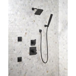 Delta Faucet 50570-BL ShoweringComponents Square Wall Elbow for Hand Shower, Matte Black