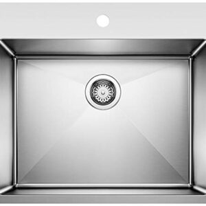 BLANCO 522136 QUATRUS R15 Drop-In or Undermount Laundry Sink, Stainless Steel