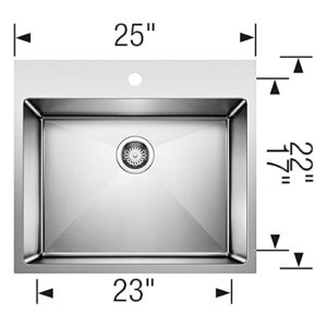 BLANCO 522136 QUATRUS R15 Drop-In or Undermount Laundry Sink, Stainless Steel