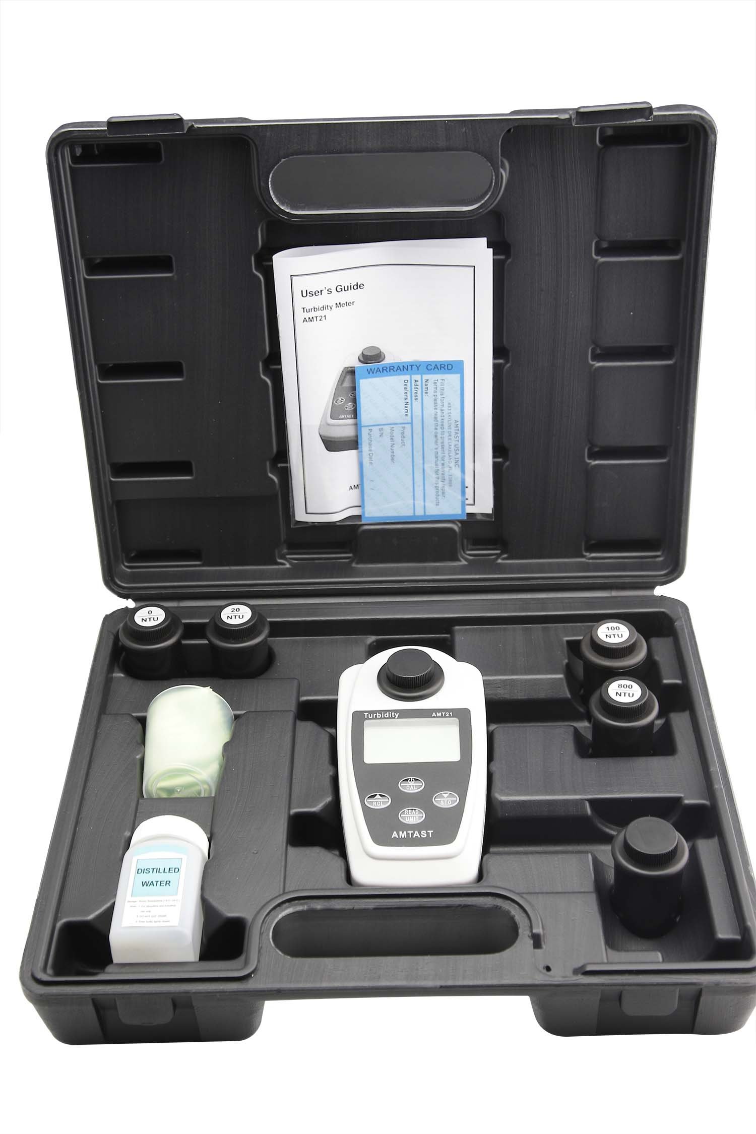 AMTAST Portable Turbidity Meter Kit Handheld Turbidity Tester with Carrying Case, Range: 0-19.99, 20.0-199.9, 200-1000NTU