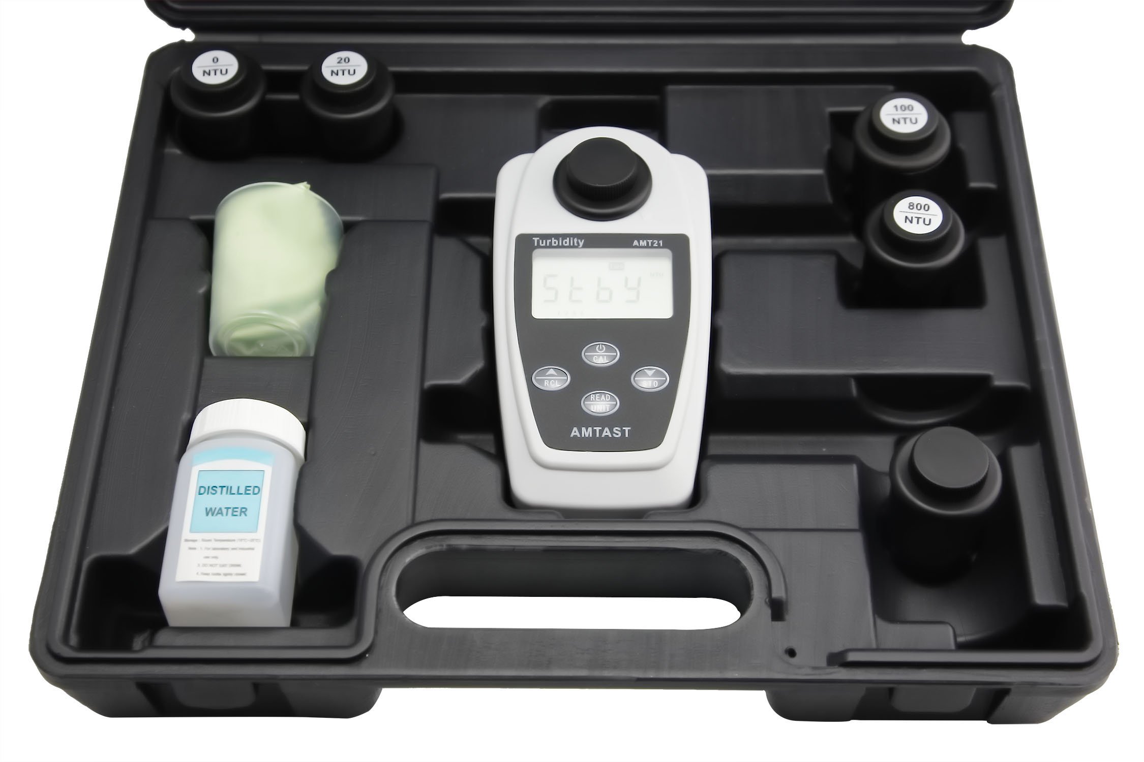 AMTAST Portable Turbidity Meter Kit Handheld Turbidity Tester with Carrying Case, Range: 0-19.99, 20.0-199.9, 200-1000NTU