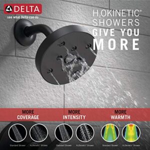 Delta Faucet Trinsic 14 Series Single-Function Tub and Shower Trim Kit with Single-Spray H2Okinetic Shower Head, Matte Black T14459-BL with (Valve Not Included)