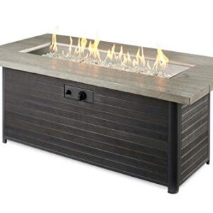 The Outdoor Greatroom Company Propane Fire Pit Table - Cedar Ridge Outdoor Gas Fire Pits for Outside Patio - Fire Table Compatible with Natural Gas or Liquid Propane - 80,000 BTUs