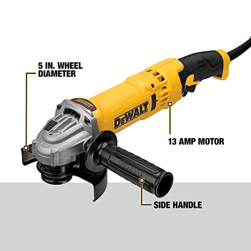 DEWALT Angle Grinder Tool, 4-1/2-Inch to 5-Inch, Trigger Switch (DWE43113), Black,yellow,grey