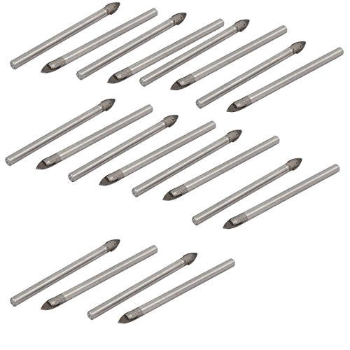 uxcell 5mm Tip 68mm Length Metal Round Shank Triangle Head Tile Drill Bit 20pcs