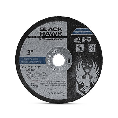 BHA Metal and Stainless Steel Cut Off Wheels for Die Grinders, 3” x 1/32” x 3/8” - 25 Pack