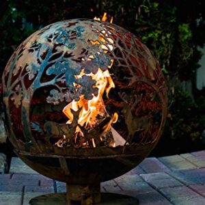 Esschert Design FF1011 Wildlife Fire Sphere, Rust Metal Finish - Large