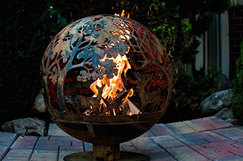 Esschert Design FF1011 Wildlife Fire Sphere, Rust Metal Finish - Large