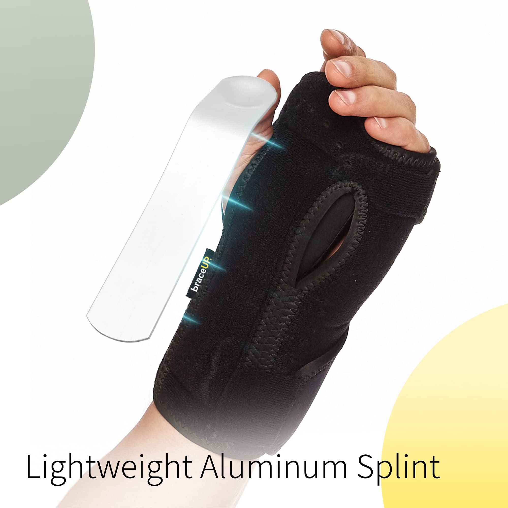 BraceUP Carpal Tunnel Wrist Brace Night Support Lightweight Splint with Cushioned Pads, Night Sleep Wrist Support Brace for Pregnancy, Hand Support, and Tendonitis Arthritis Pain Relief