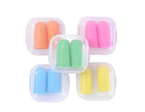 5 pairs soft foam hearing protection earplugs with case