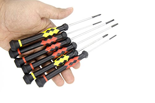 Kutir Precision Screwdriver Set (Set of 6) - Magnetic Flathead and Philips With Separate Colors Handle - Professional Repair Tool Kit For Electronics, iPhone, SmartPhone, PC, Jewelry, Watch, Eyeglass