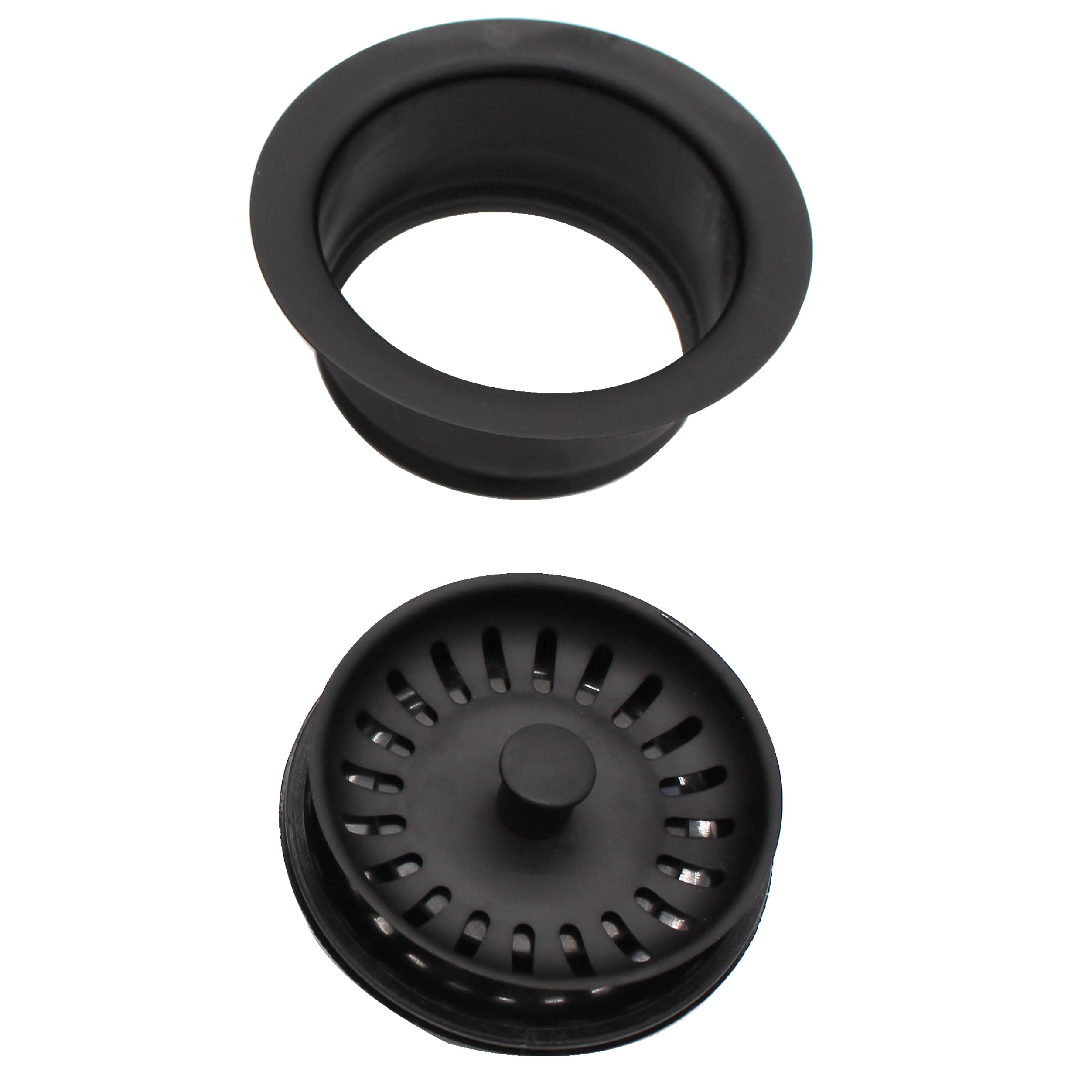 Westbrass D2089SEV-62 3-1/2" Kitchen Sink Waste Disposal Drain Flange and Basket Strainer, Matte Black