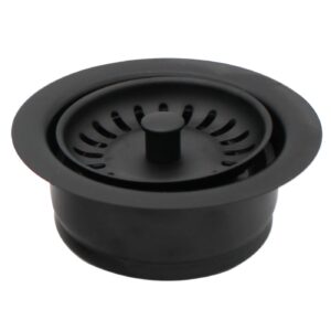 Westbrass D2089SEV-62 3-1/2" Kitchen Sink Waste Disposal Drain Flange and Basket Strainer, Matte Black