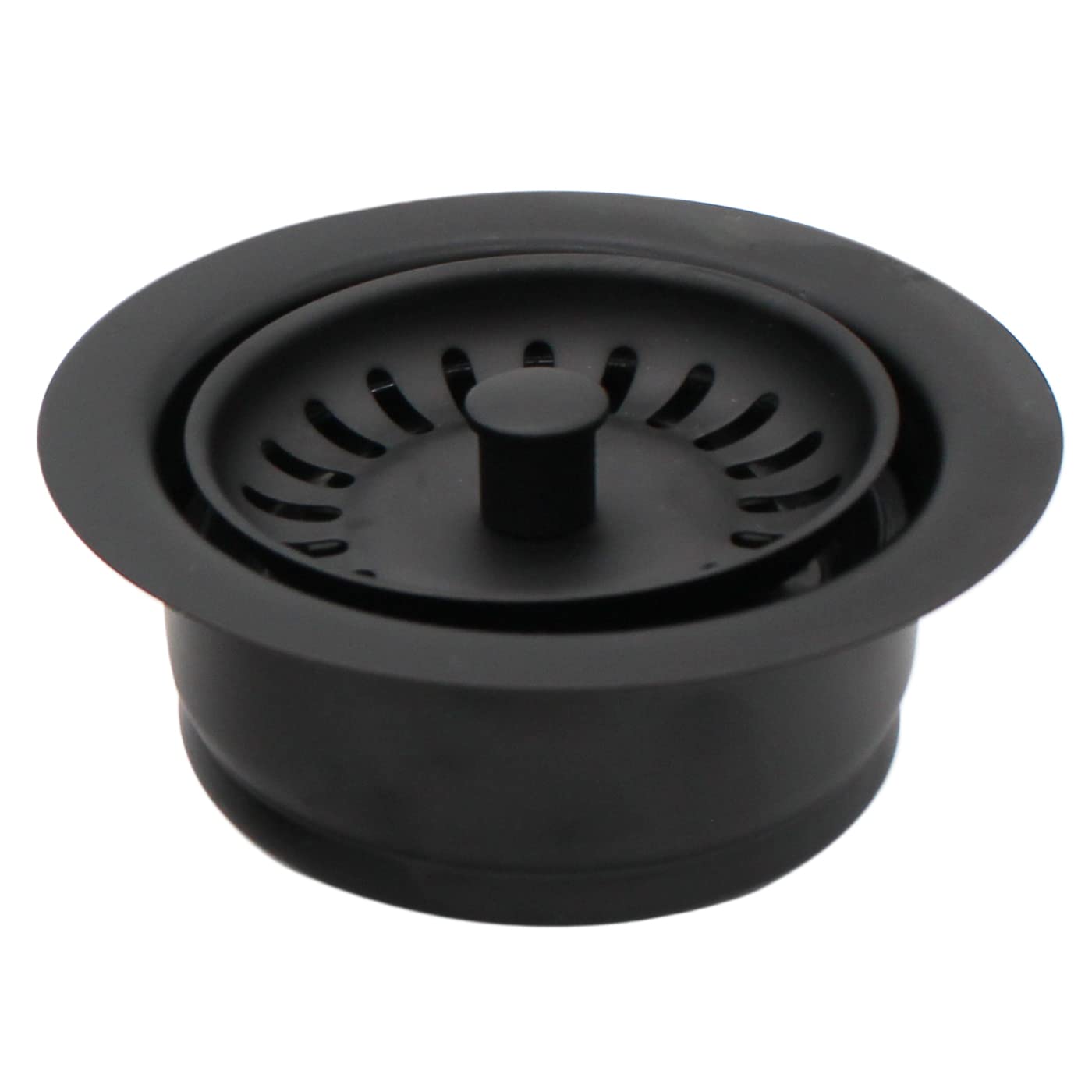 Westbrass D2089SEV-62 3-1/2" Kitchen Sink Waste Disposal Drain Flange and Basket Strainer, Matte Black