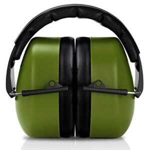 frieq 37 db nrr sound technology safety ear muffs with lrpu foam for shooting, music & yard work, green