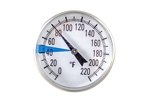 Stainless Steel Soil Thermometer by Smart Choice| 127mm Stem, Easy-to-Read 1.5” Dial Display, 0-220 Degrees Fahrenheit Range | Soil Temperature Thermometer for Ground, Compost, Garden Soil