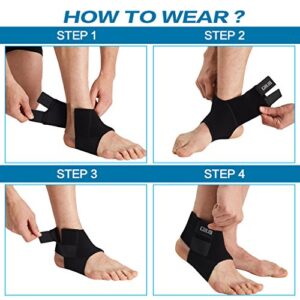 Cotill Ankle Support for Men and Women - Neoprene Breathable Adjustable Ankle Brace Sprain for Running, Basketball (Medium) …