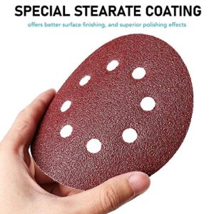 LotFancy Sanding Disc, 5 Inch 8 Hole, 110PCS, 40 60 80 100 120 180 240 320 400 800 1000 Grit Assorted Sand Paper, Hook and Loop Sandpaper Assortment, Random Orbital Sander Pads