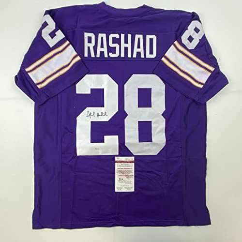 Autographed/Signed Ahmad Rashad Minnesota Purple Football Jersey JSA COA