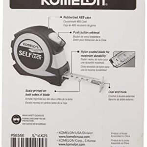 Komelon PSE55E 5M/16' Metric Self-Lock Tape Measure, Yellow/Black