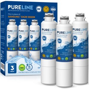 pureline da29-00020b samsung® refrigerator water filter replacement, replacement for da29-00020a/b, haf-cin/exp, haf-cin,da97-08006a, kenmore® 46-9101, 469101, 9101, 4609101000, refrigerator filter