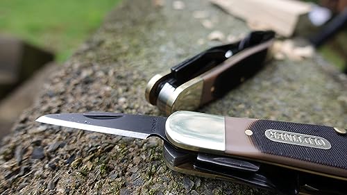 Old Timer 24OT Splinter Carvin' 6in Traditional Folding Whittling Knife with 1.5in Detail Blade, Sawcut Handle, Nickel Silver Bolsters, and Convenient Size for Carving, Camping, EDC, and Outdoors