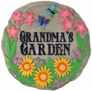 spoontiques - garden décor - grandma’s garden stepping stone - decorative stone for garden