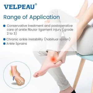 Velpeau Ankle Brace - Stirrup Ankle Splint - Adjustable Rigid Stabilizer for Sprains, Tendonitis, Post-Op Cast Support and Injury Protection for Women and Men (Foam Pads, Large - Right Foot)