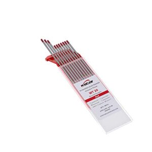 Rstar TIG Welding Tungsten Electrodes 2% Thoriated 1/8” x 7” (Red, WT20) 10-Pack