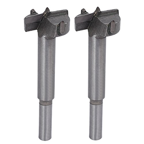 uxcell Forstner Drill Bits 27mm, Tungsten Carbide Wood Hole Saw Auger Opener, Woodworking Hinge Hole Drilling Boring Bit Cutter Cutting Tool, 2pcs (Gray)