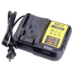 biswaye 20v max battery charger dcb112 dcb115 for 12v, 20v and 60v max lithium battery dcb201 dcb204 dcb606 dcb609 dcb207 dcb206 dcb203 dcb200 dcb120 dcb127 power tool battery charger