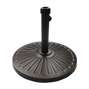 sunnyglade 18" 30.2-lbs heavy duty round antiqued umbrella base for patio, outdoor - bronze