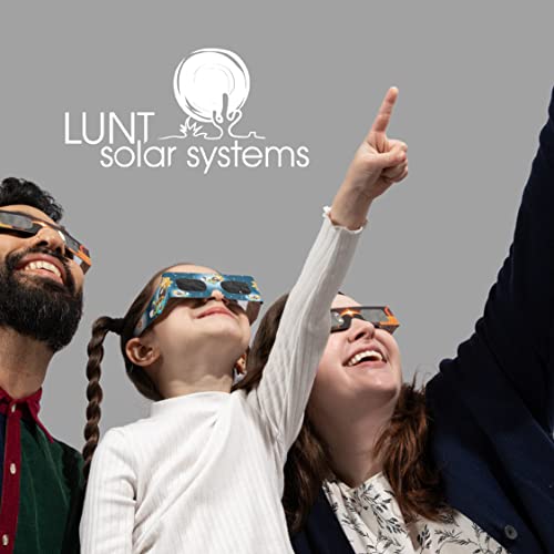 Lunt Solar Systems 4 Pack Junior Size Eclipse Glasses - NASA & AAS Approved, ISO Certified Safe Eclipse Glasses for Kids - Perfect Solar Eclipse Glasses