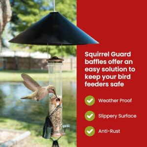 Predator Guard Squirrel Baffle - Protects Hanging Bird Feeders and Poles - Raccoon and Squirrel Proof Your Bird Feeders and Bird Houses - Anti-Rust Galvanized Steel - 17 inch