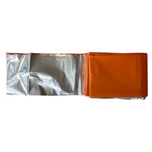 Rescue Essentials Hypothermia Wrap Blanket, Oversized 60" x 96", Mylar/Lightweight Polyethylene Fabric (Orange)