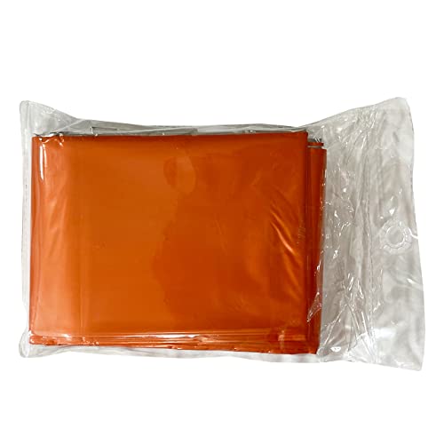 Rescue Essentials Hypothermia Wrap Blanket, Oversized 60" x 96", Mylar/Lightweight Polyethylene Fabric (Orange)