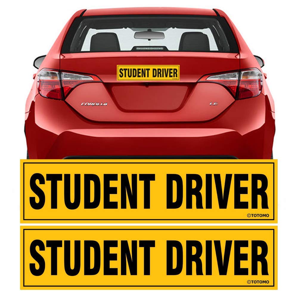 TOTOMO Student Driver Magnet for Car Sign - Large 12"x3" Magnetic Reflective Vehicle Safety for New Rookie Learner Drivers Removable Bumper Sticker Please Be Patient (2 Pack)