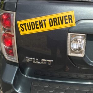 TOTOMO Student Driver Magnet for Car Sign - Large 12"x3" Magnetic Reflective Vehicle Safety for New Rookie Learner Drivers Removable Bumper Sticker Please Be Patient (2 Pack)