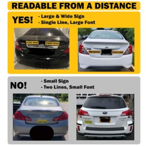 TOTOMO Student Driver Magnet for Car Sign - Large 12"x3" Magnetic Reflective Vehicle Safety for New Rookie Learner Drivers Removable Bumper Sticker Please Be Patient (2 Pack)