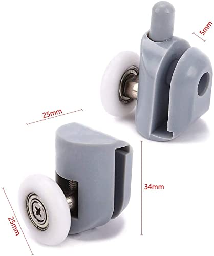 8 Pcs Shower Door Rollers/Runners/Wheels/Pulleys 25mm Diameter Bathroom Replacement Parts