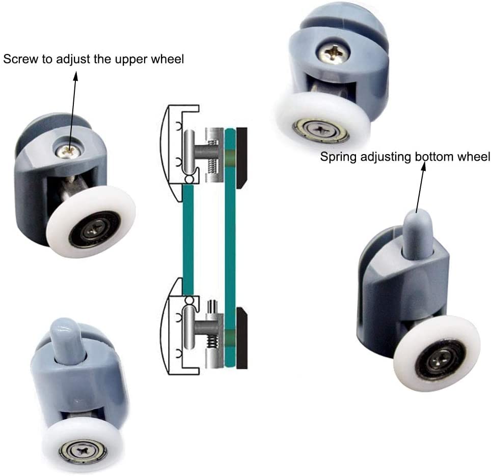 8 Pcs Shower Door Rollers/Runners/Wheels/Pulleys 25mm Diameter Bathroom Replacement Parts