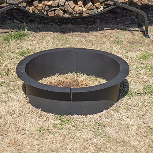 Titan Great Outdoor 38in Dia Steel Fire Pit Liner, 1mm Thick DIY Above or In-Ground Outdoor Fire Pit, 4 Panel Steel Ring