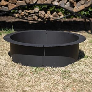 Titan Great Outdoor 38in Dia Steel Fire Pit Liner, 1mm Thick DIY Above or In-Ground Outdoor Fire Pit, 4 Panel Steel Ring