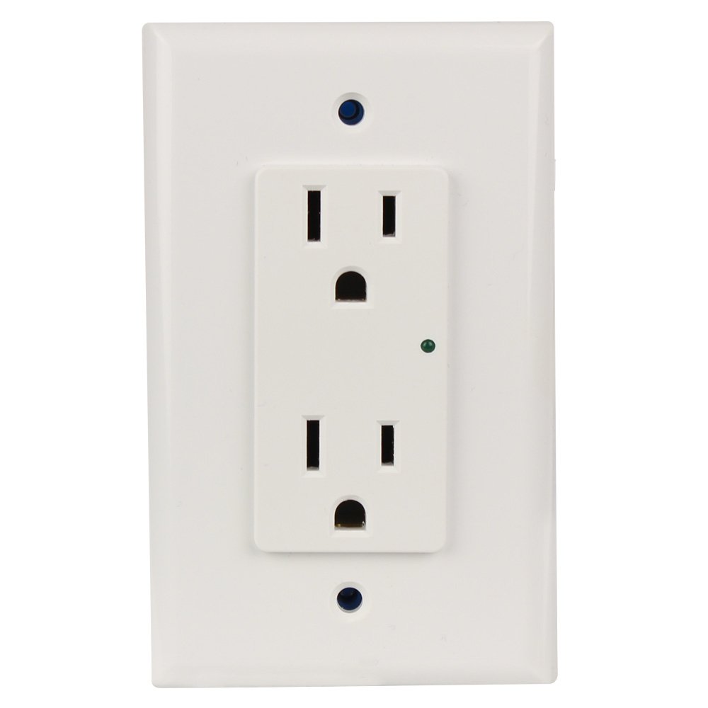 Element-Hz Power Series In-Wall Single Gang Surge Protector w/Retrofit Backbox, 1800 Joules, White