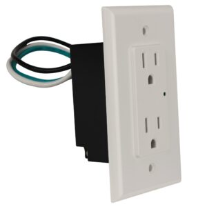 Element-Hz Power Series In-Wall Single Gang Surge Protector w/Retrofit Backbox, 1800 Joules, White