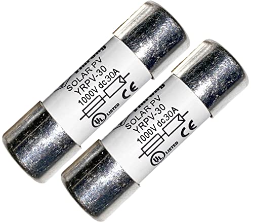 Solar 2 Pack Fuse 30A in-Line Solar 1000VDC 10x38mm, CE TUVRheinland …