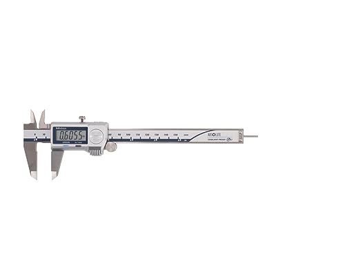 Mitutoyo Absolute 500-768-20 Caliper, DIGIMATIC, 0-6", IP67, 0005"/0.01MM, NO SPC, Round Depth-BAR