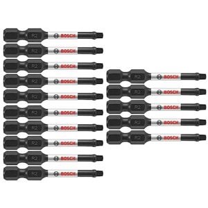 bosch itsq2205 5-pack 2 in. square #2 impact tough screwdriving power bits